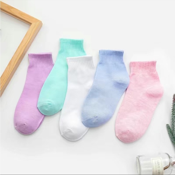 Accessories | 5 Pairs Comfy Ankle Socks Solid Color Ankle Sockpack ...